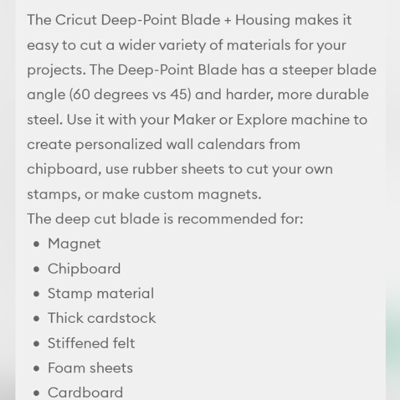 Cricut | Other | Nib Cricut Deep Point Blade And Housing | Poshmark